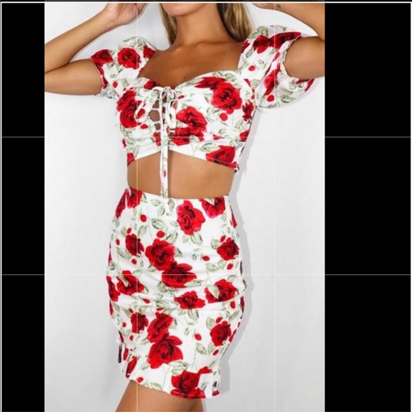 Missguided | Skirts | Two Piece Misguided Crop Top Matching Skirt ...